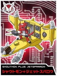 Shoutmon + Jet Sparrow | Digimon Xros Wars Wiki | Fandom