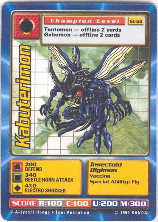 Digimon Tentomon Card