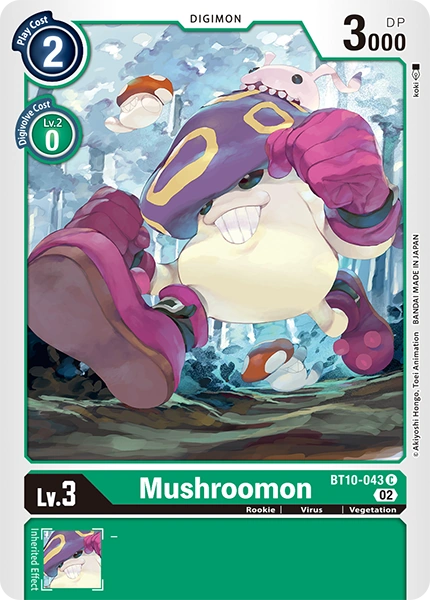 Mushroomon (BT10-043) | DigimonCardGame Wiki | Fandom