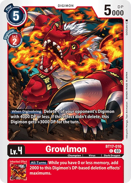 Growlmon (BT17-010) | DigimonCardGame Wiki | Fandom