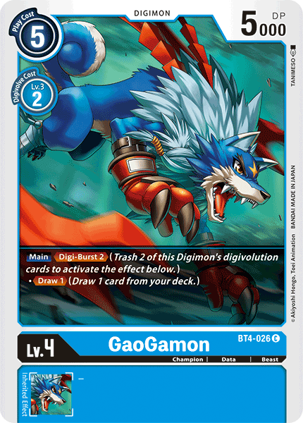 Gaogamon (BT4-026) | DigimonCardGame Wiki | Fandom