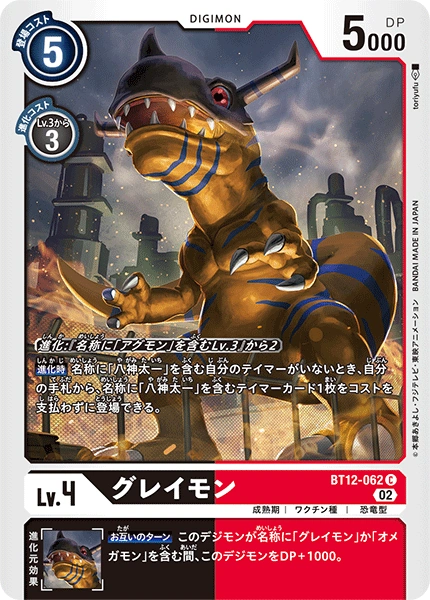 Greymon (BT12-062) | DigimonCardGame Wiki | Fandom