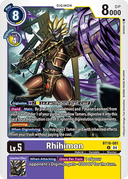 Rhihimon (BT18-081) | DigimonCardGame Wiki | Fandom