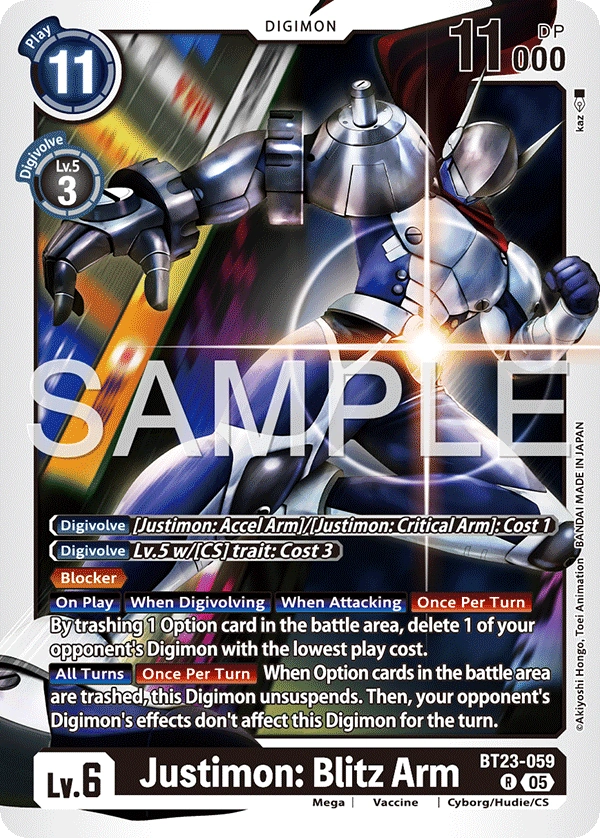 Justimon: Blitz Arm (BT23-059) | DigimonCardGame Wiki | Fandom