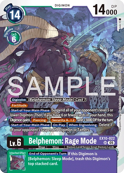 Belphemon: Rage Mode (EX10-022) | DigimonCardGame Wiki | Fandom