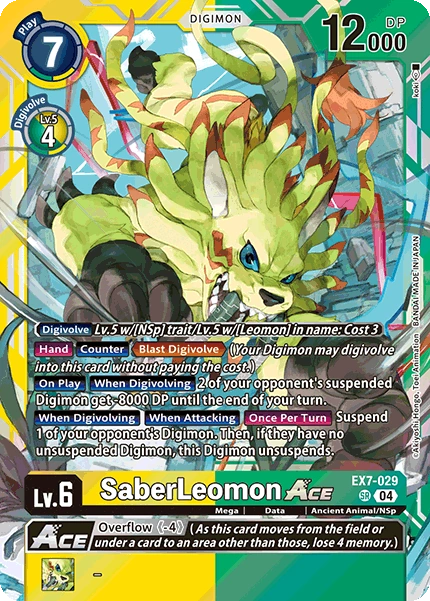 SaberLeomon (EX7-029) | DigimonCardGame Wiki | Fandom