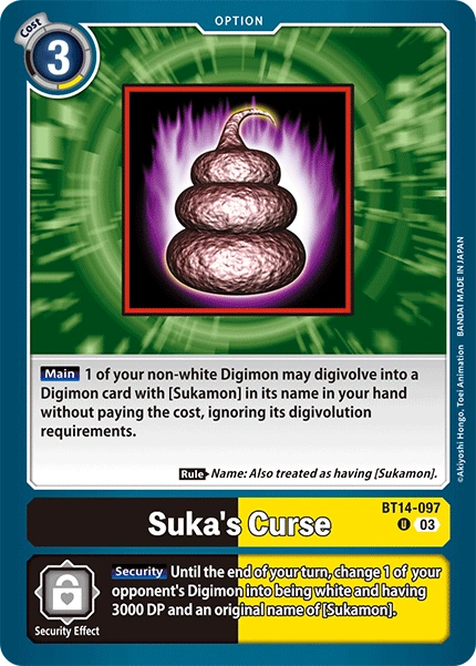 Suka's Curse (BT14-097) | DigimonCardGame Wiki | Fandom