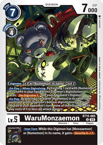 WaruMonzaemon (BT15-065) | DigimonCardGame Wiki | Fandom