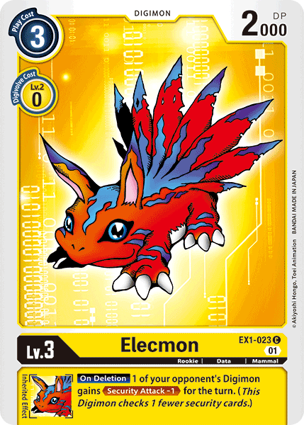 Elecmon (EX1-023) | DigimonCardGame Wiki | Fandom