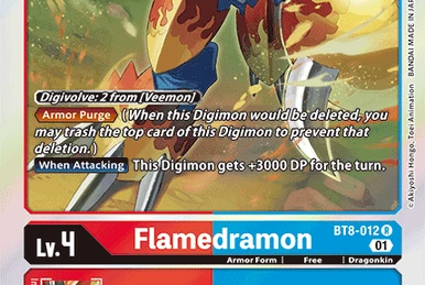 Digimon Flamedramon Card
