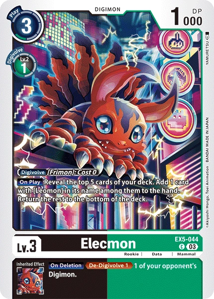 Elecmon (EX5-044) | DigimonCardGame Wiki | Fandom