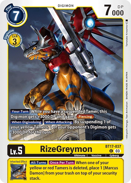 RizeGreymon (BT17-037) | DigimonCardGame Wiki | Fandom
