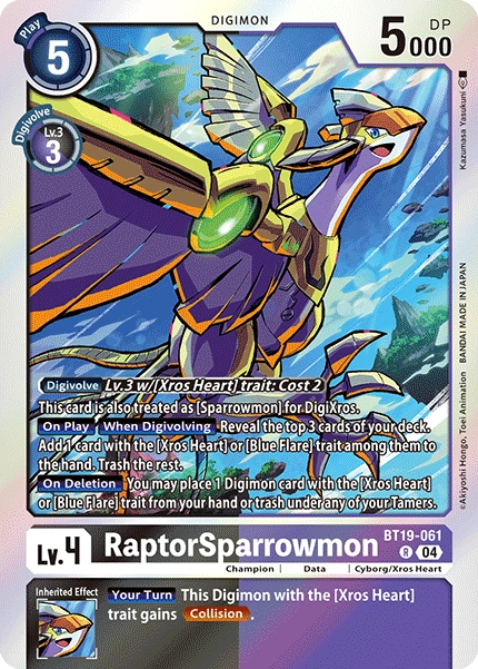 RaptorSparrowmon (BT19-061) | DigimonCardGame Wiki | Fandom