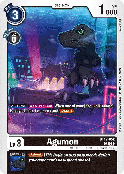 Agumon (BT17-052) | DigimonCardGame Wiki | Fandom