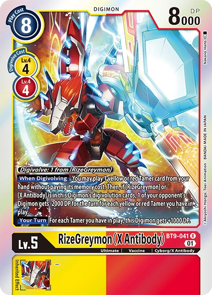 RizeGreymon (X Antibody) (BT9-041) | DigimonCardGame Wiki | Fandom