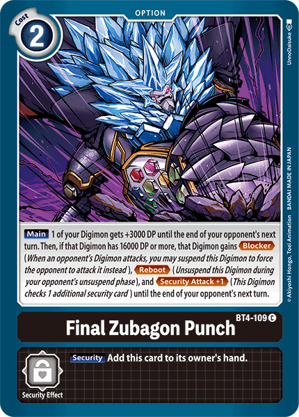 Final Zubagon Punch (BT4-109) | DigimonCardGame Wiki | Fandom