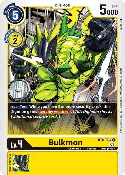 Bulkmon (BT6-037) | DigimonCardGame Wiki | Fandom