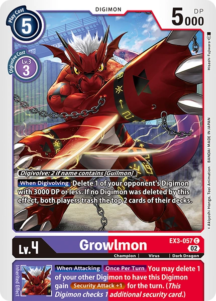 Growlmon (EX3-057) | DigimonCardGame Wiki | Fandom