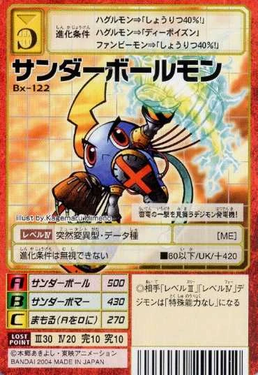 Thunderballmon (Digital Monster Bx-122) | Digimon Universe Wiki | Fandom