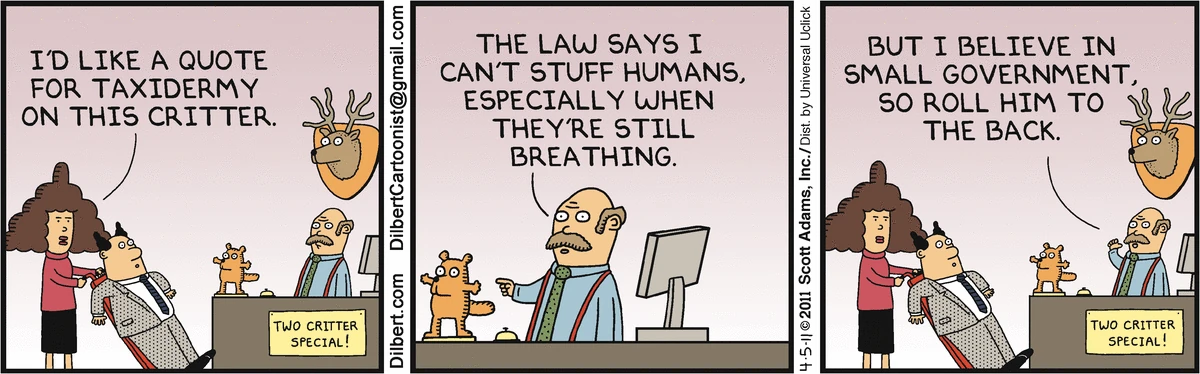 Libertarian Taxidermist | Dilbert Wiki | Fandom