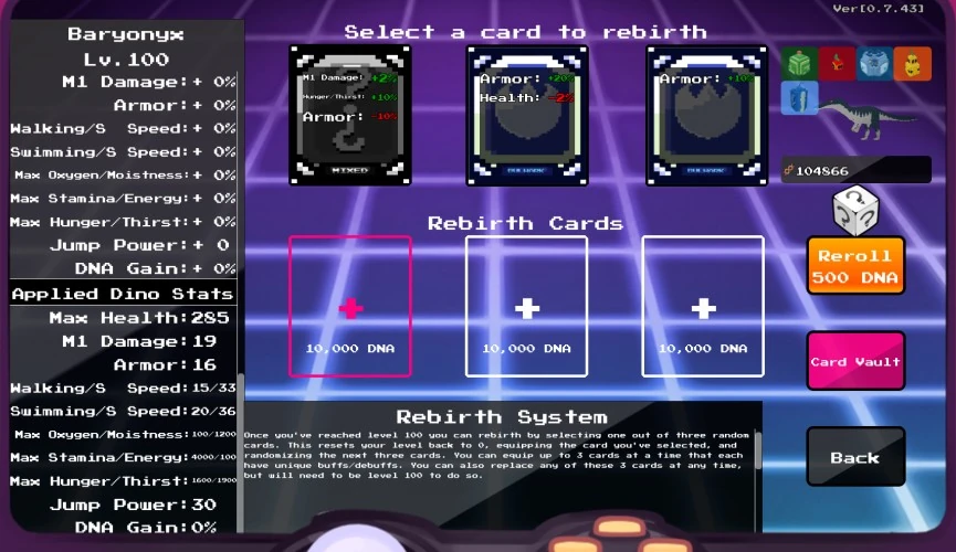Rebirth Cards | Dinosaur Arcade Wiki | Fandom