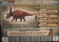 Dinosaur King Pentaceratops Card