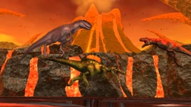 Spinosaurus vs Tyrannosaurus vs Indominus Rex | Dinosaurs Battle World ...