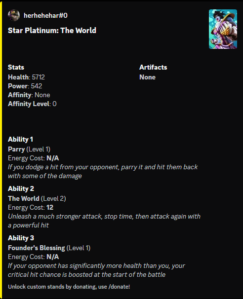 Star Platinum: The World | Dio Bot Wiki | Fandom