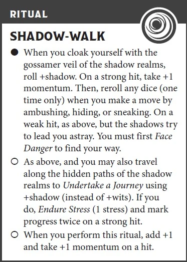 Shadow-Walk (ritual) | Dirty20Gaming plays Ironsworn Wiki | Fandom