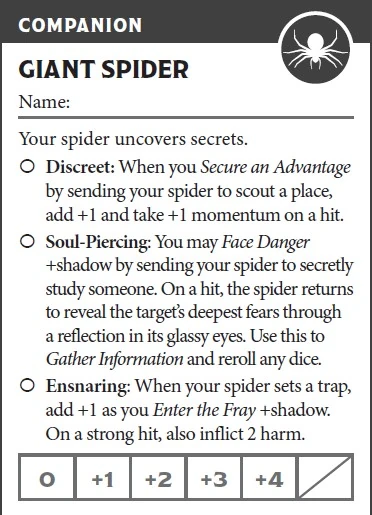 Giant Spider (companion) | Dirty20Gaming plays Ironsworn Wiki | Fandom