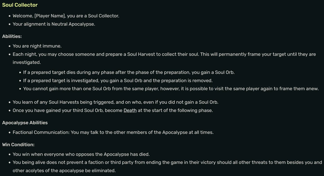Soul Collector | Discord Mafia Wiki | Fandom