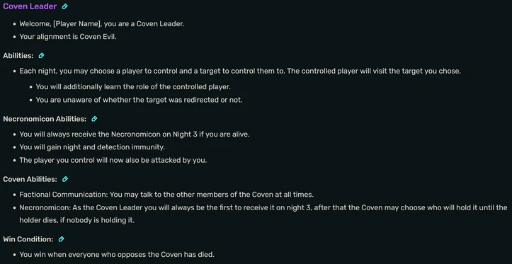 Coven Leader | Discord Mafia Wiki | Fandom