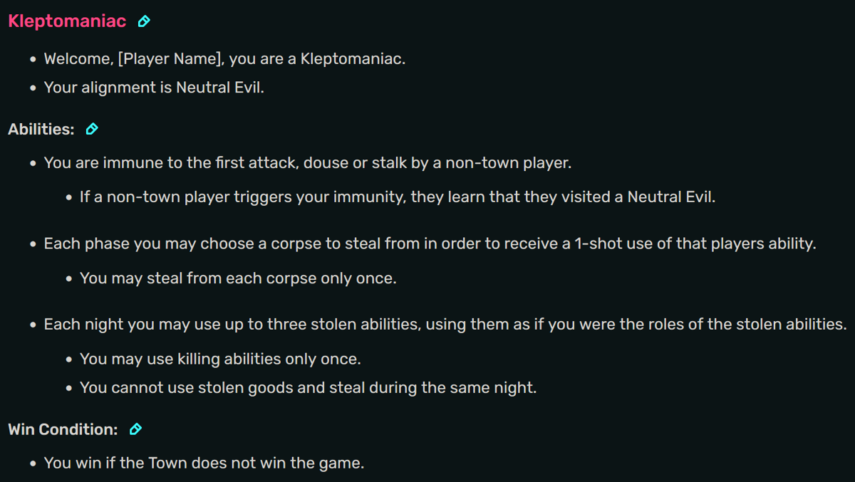 Kleptomaniac | Discord Mafia Wiki | Fandom