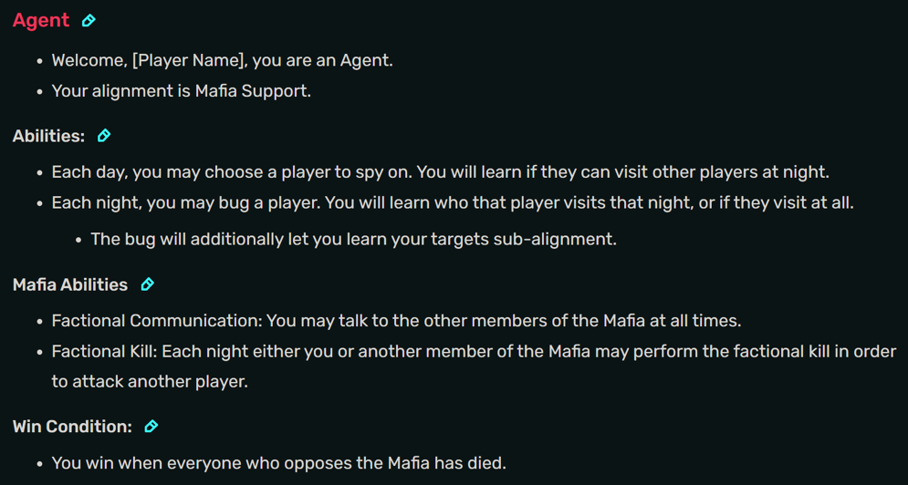 Agent | Discord Mafia Wiki | Fandom