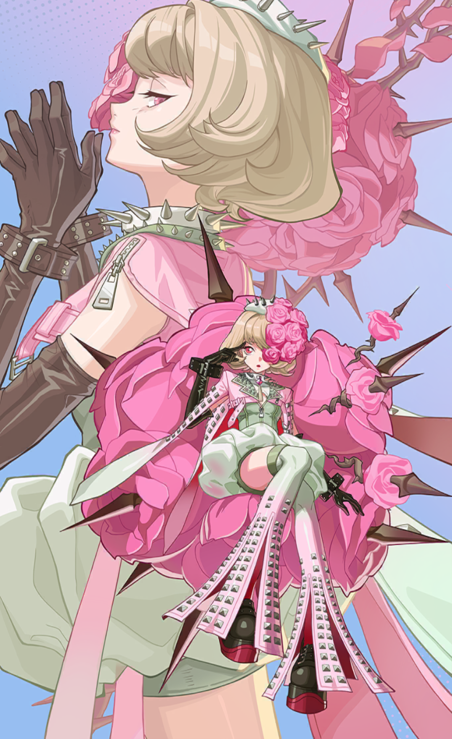Safebooru 1girl Abigail Frigga Artist Request Black Gloves Bob Cut Brown Hair Bubble Skirt