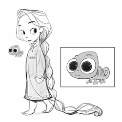 rapunzel pascal coloring pages