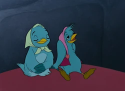 Cinderella Birds Holding Ribbon