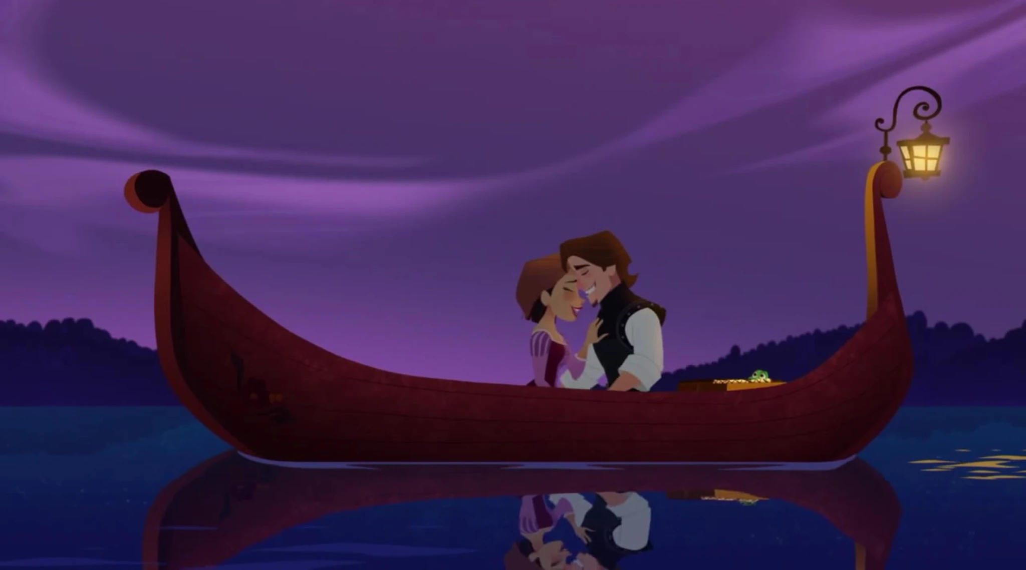 Rapunzel And Eugene On The Boat