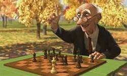 Pixar Old Man Chess Player