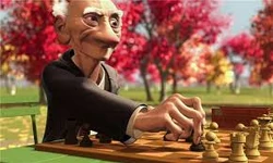 Pixar Old Man Chess Player