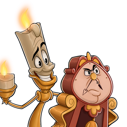 Beauty And The Beast Lumiere And Cogsworth