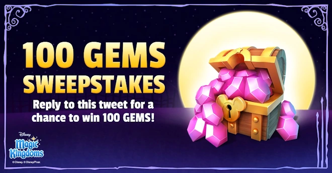 100 Gems Sweepstakes 2016 | Disney Magic Kingdoms Wiki | Fandom