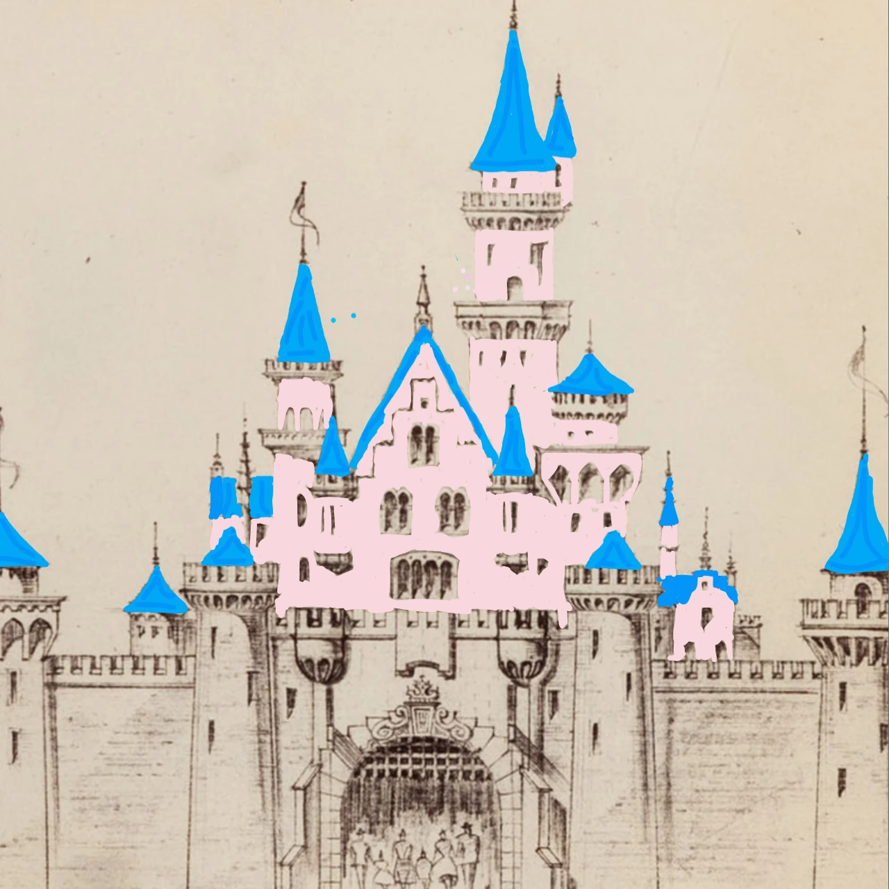 how to draw disneyland