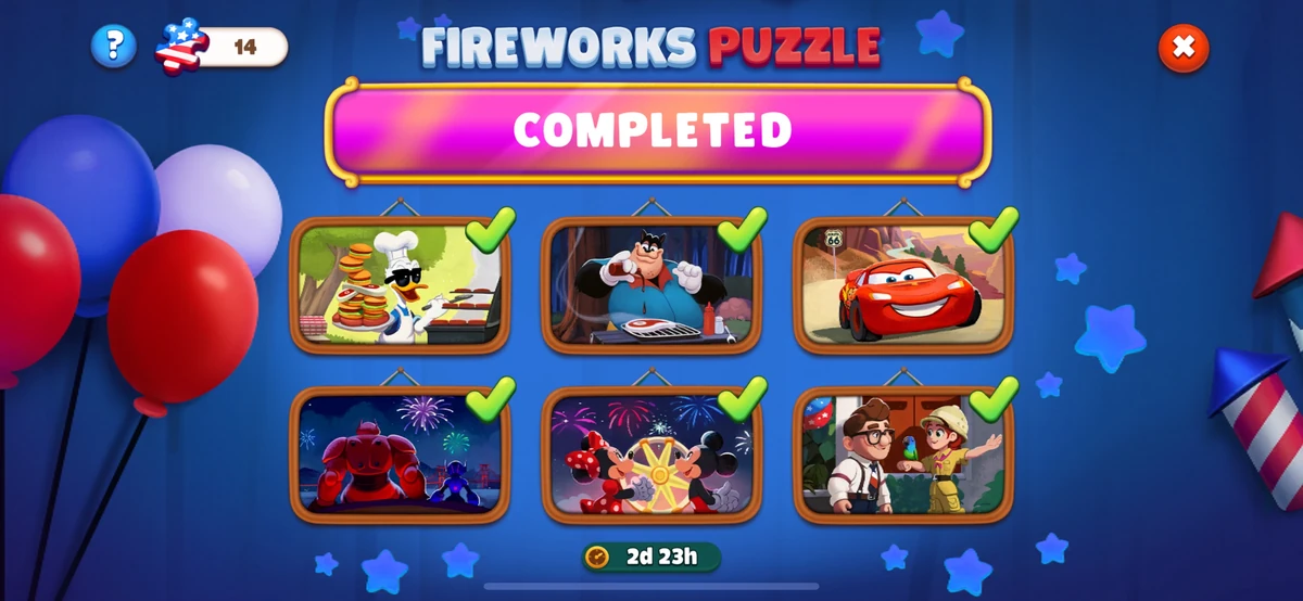 Fireworks Puzzle | Disney Solitaire Wiki | Fandom