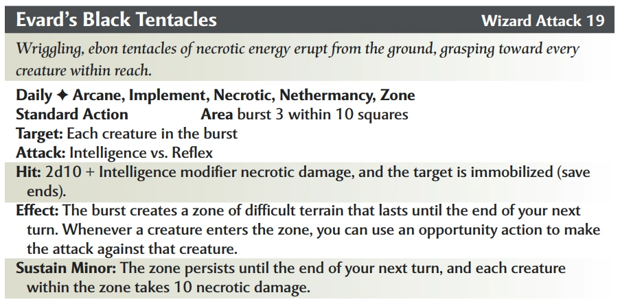 Evard's black tentacles | D&D4 Wiki | Fandom