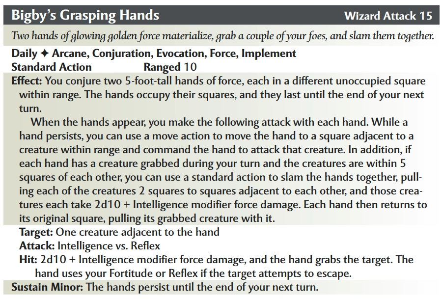 Bigby's grasping hands | D&D4 Wiki | Fandom