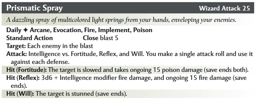 Prismatic spray | D&D4 Wiki | Fandom