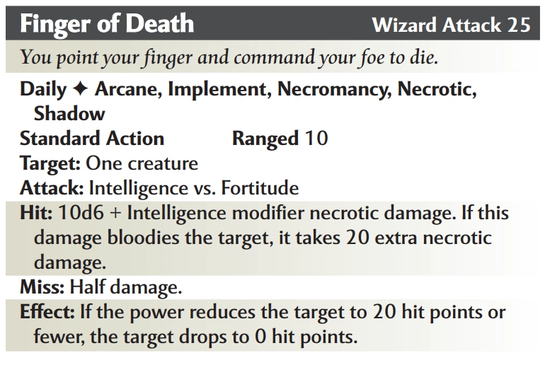 Finger of death | D&D4 Wiki | Fandom