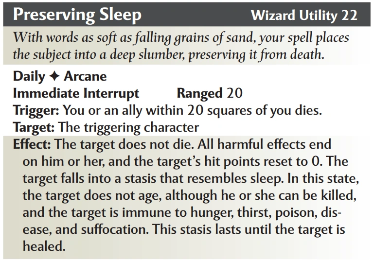 Preserving sleep | D&D4 Wiki | Fandom