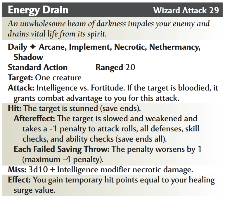 Energy drain | D&D4 Wiki | Fandom
